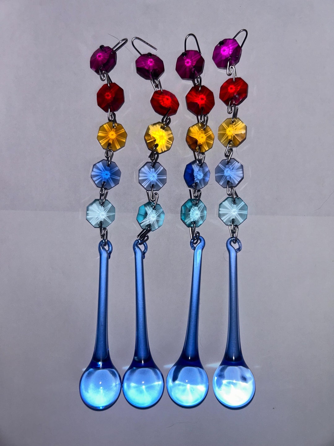 4 DOPAMINE Drip Drops Colorful DECOR Wall Window Art 4 Long Drops W ...