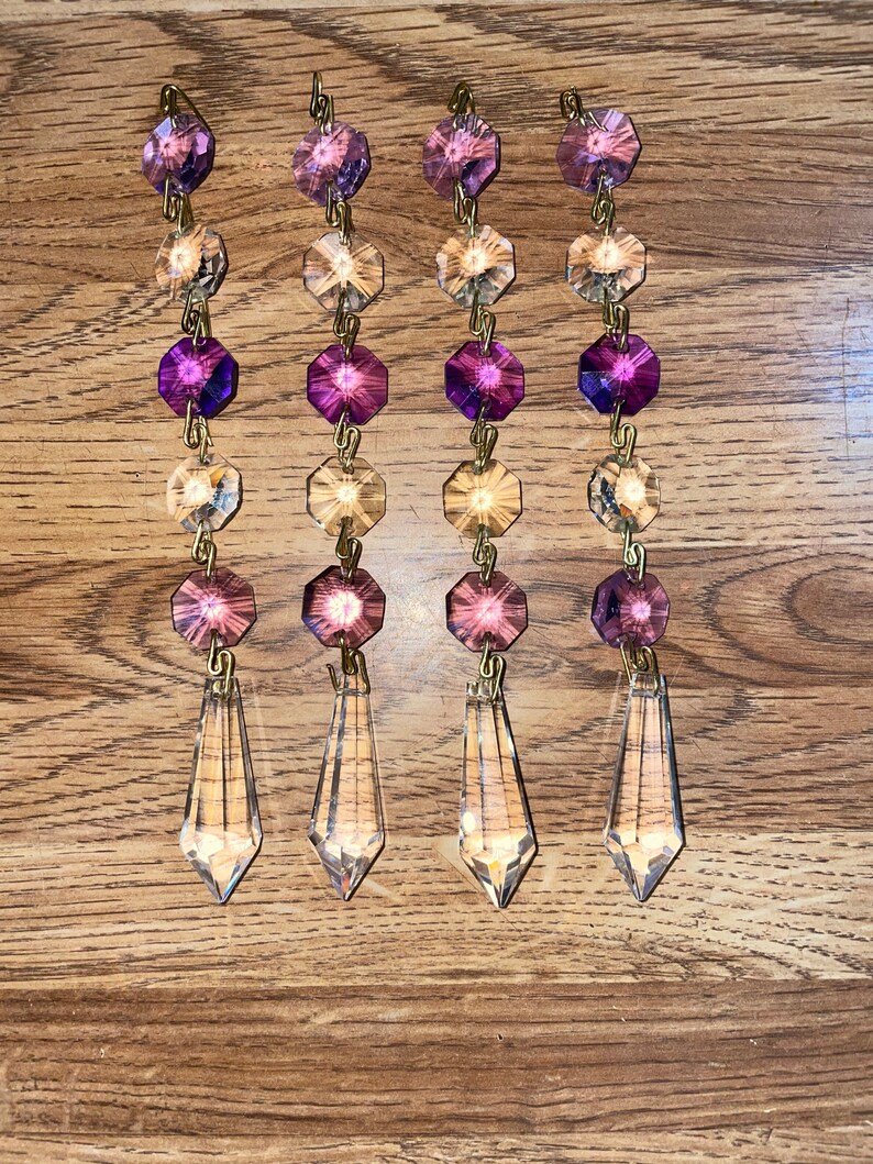 4 Clear ASFOUR Crystal 38mm Spear Tip Plug Icicle Drop Prism - Etsy