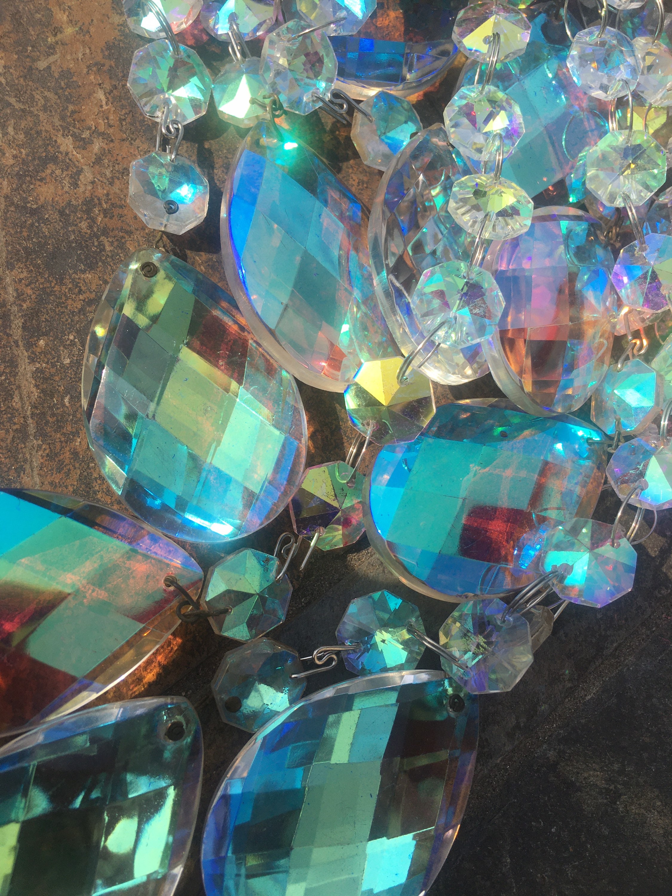 IRIDESCENT Healing Cascading Vintage Aurora Borealis Peacock | Etsy