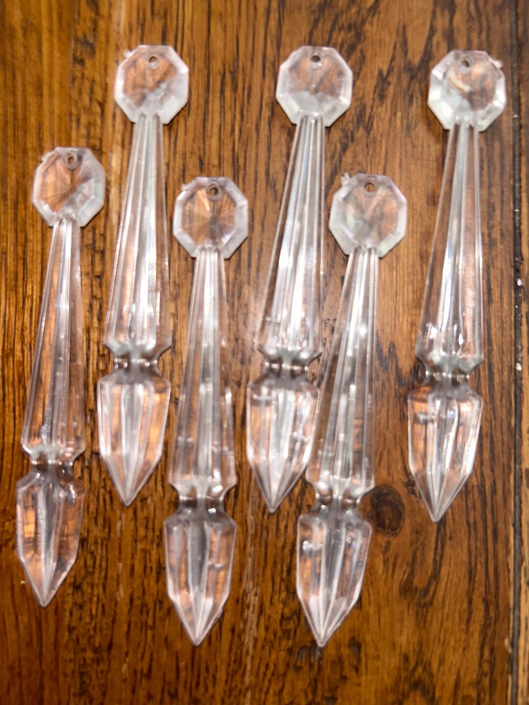 20 Vintage Hong Kong Mcm 1950s 60s LUCITE Hard Plastic Prisms 3.5 Spear ...