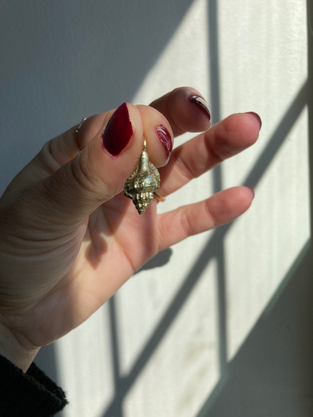 Victorian Seashell Pendant. Sea Shell Charm. Conch Seashell Charm. 14k ...