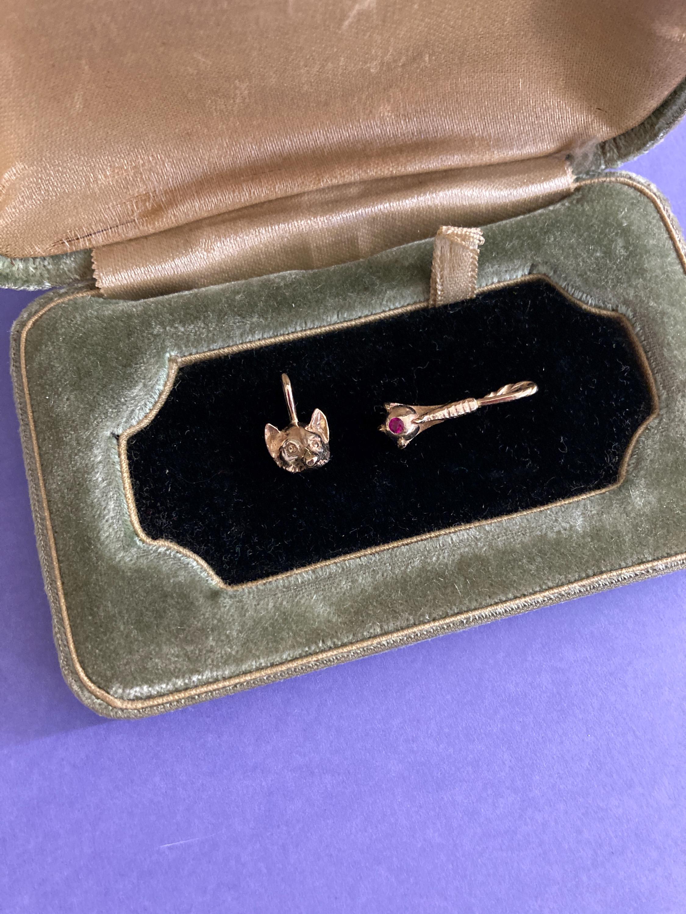 Victorian Fox Charm. Antique Fox Pendant. Stick Pin Conversion. - Etsy