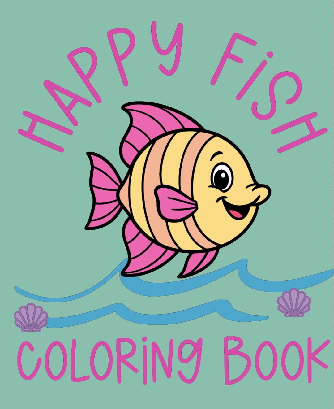 Happy Fish Coloring Book: Easy Preschool Activity - Etsy