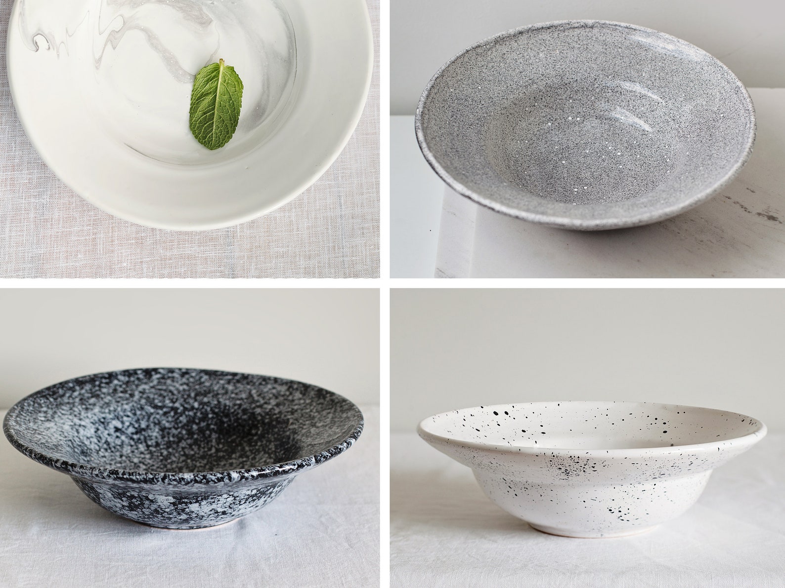 Dalmatian Ceramic Pasta bowl Handmade Pottery Black and | Etsy