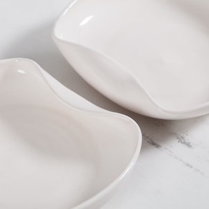 9 Inch Curvy Rim Serving Plate | Handmade Curvy Plate | White Plate ...