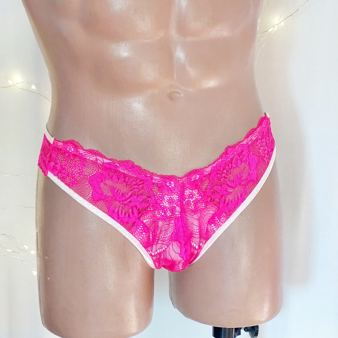 Mens Lace Panties Mens Brazilian мужские трусы ручная работа