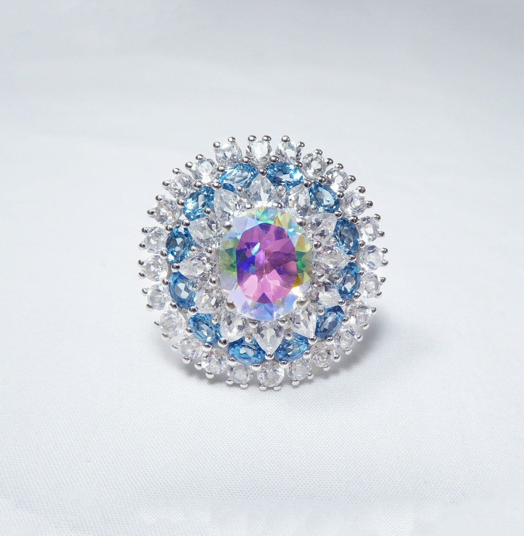 Mercury Mystic Topaz, Natural Ouro Preto White Topaz and Swiss Blue ...