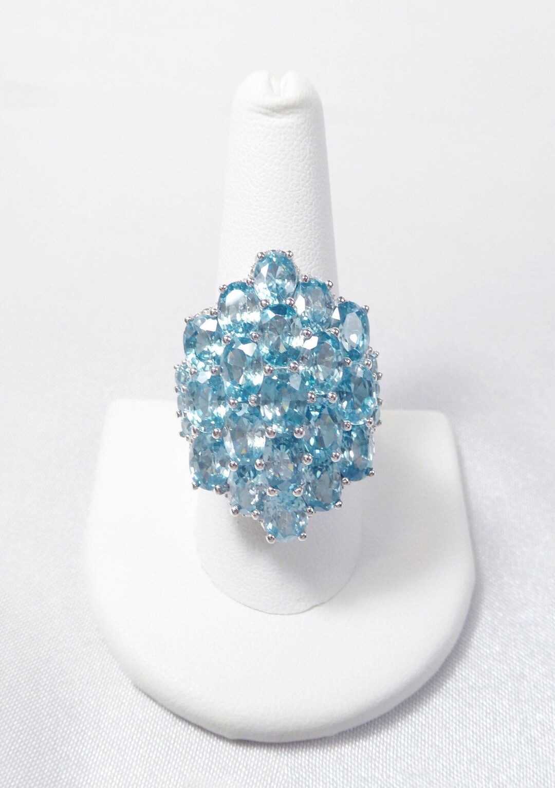 Estate Very Rare Find Natural Blue Zircon Ring, 925 Sterling Silver ...
