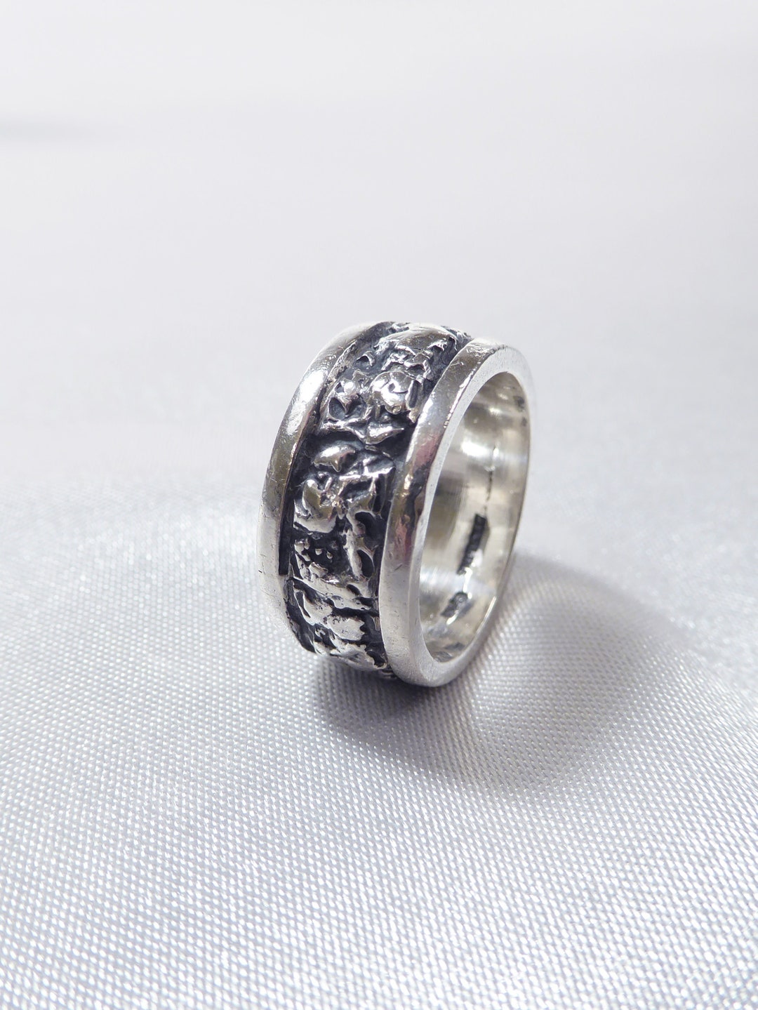 Vintage Guglielmo Cini nugget Eternity Band Ring, 925 Sterling Silver ...