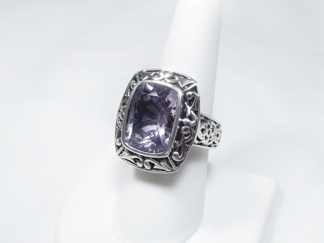 Natural Rose De France Balinese Ring, 925 Sterling Silver, Size 8 - Etsy