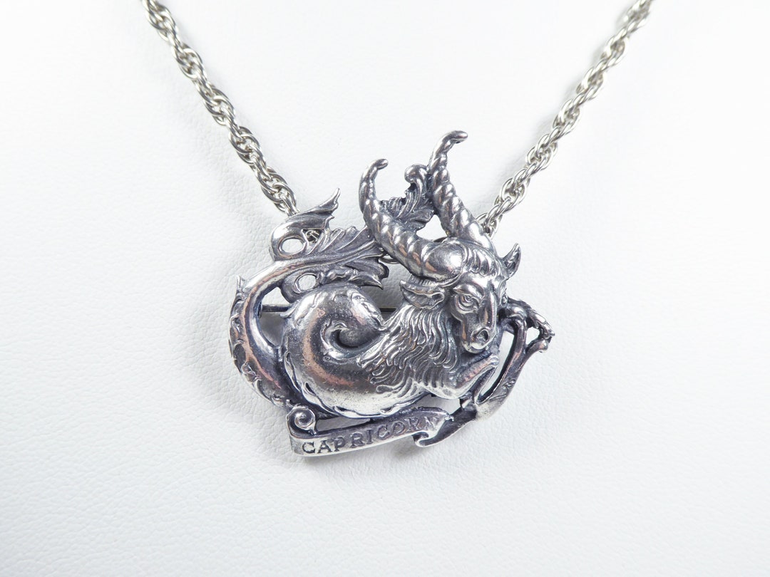 SALE! Vintage Guglielmo Cini Art Nouveau Capricorn Zodiac Pendant ...