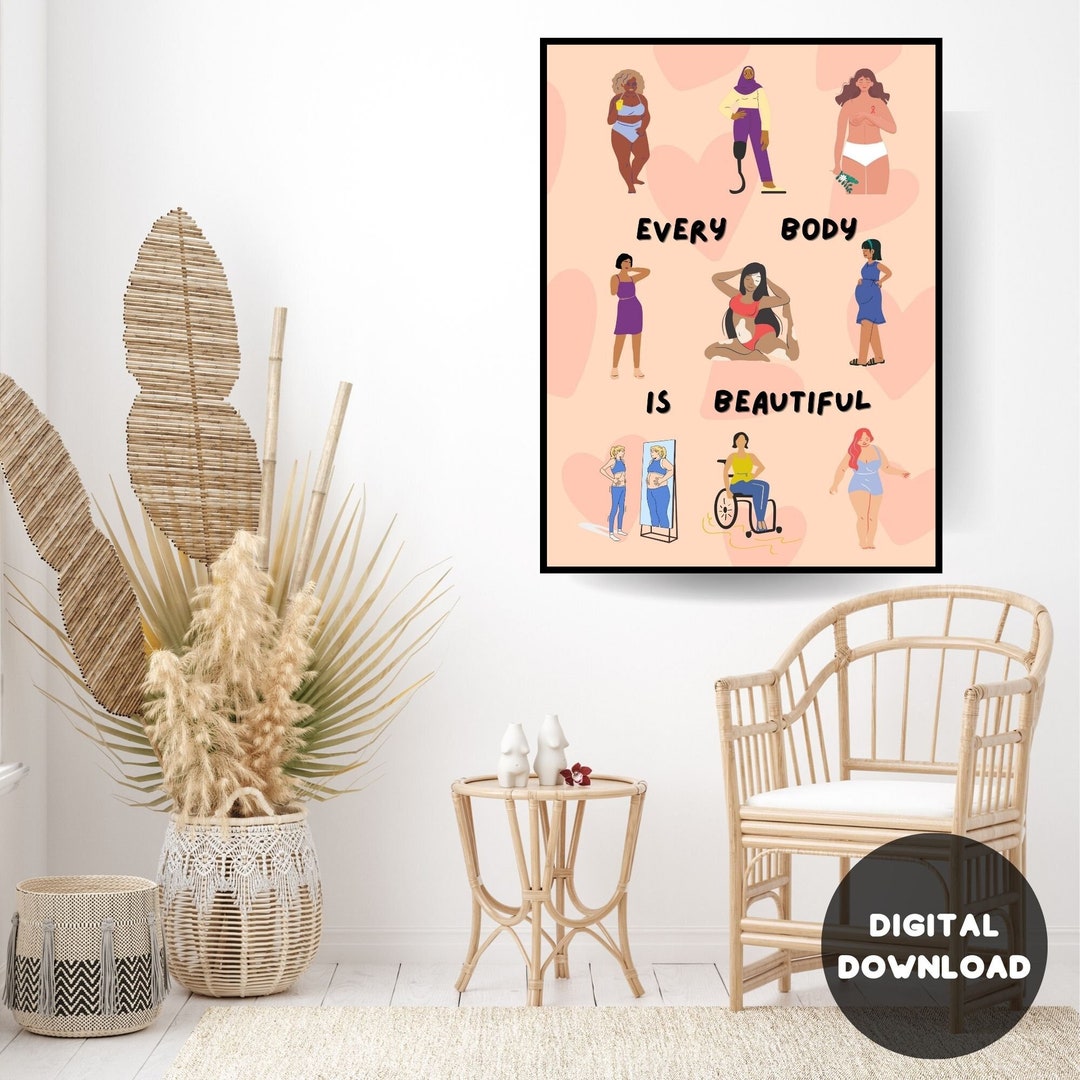 Every Body is Beautiful Women Self Confidence Poster All - Etsy