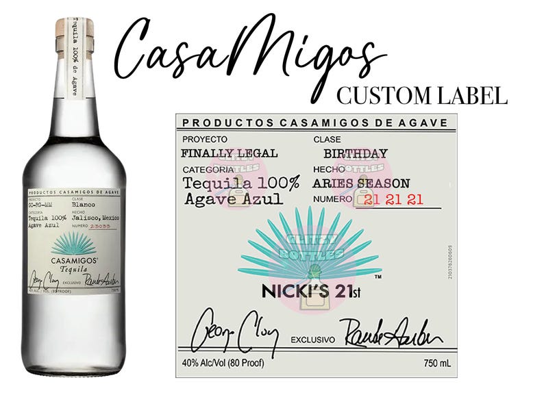 Casamigos Custom Digital Label - Etsy
