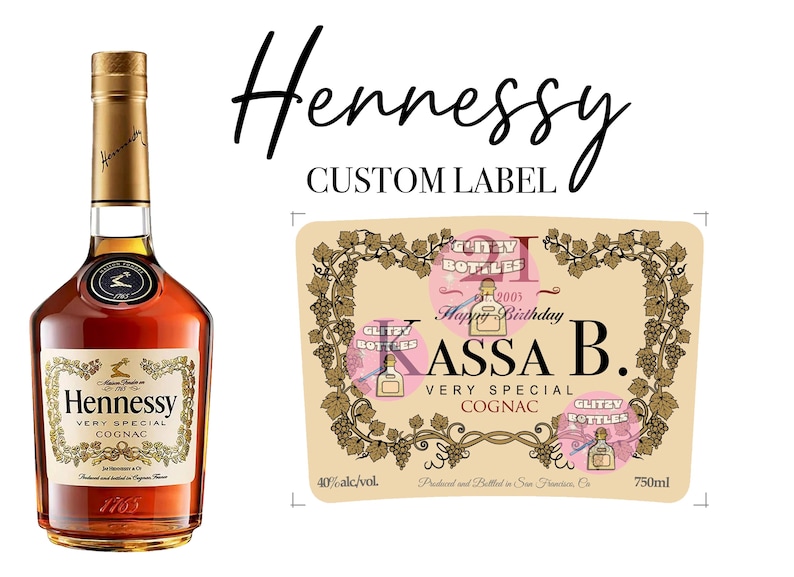 Hennessy Custom Digital Label - Etsy
