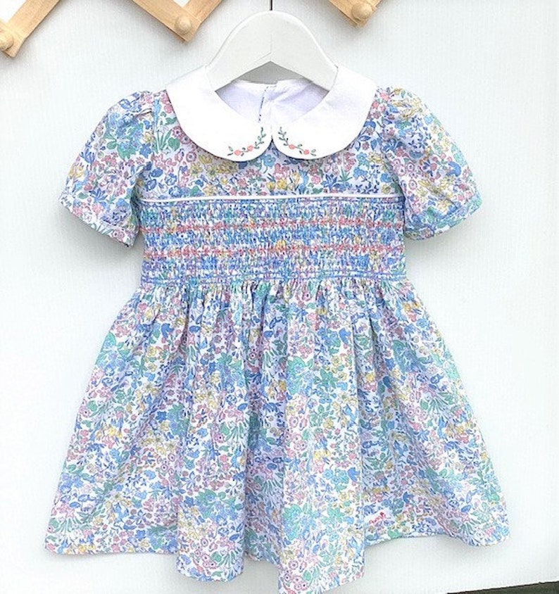Smocked Libby Dress With Hand Embroidered Collar - Etsy Australia