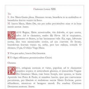 Oratio Leonis Xiii/leonine Prayers Latin and English Catholic Printable for Low Mass in the ...