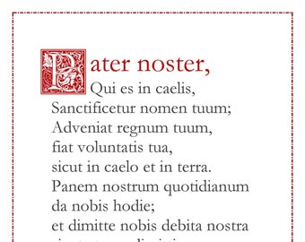 Pater Noster Card - Etsy