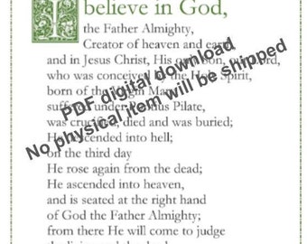 Nicene Creed (credo in Unum Deum) Latin Catholic Prayer Card ...