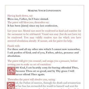 Making Your Confession - a Script for the Confessional - Etsy