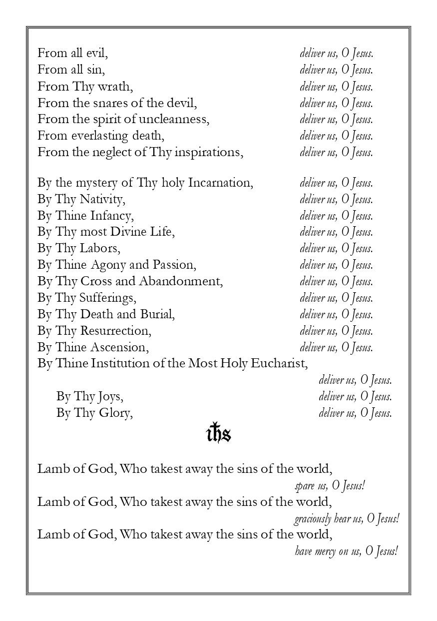 Litany of the Holy Name Catholic Prayer Card in English - Etsy
