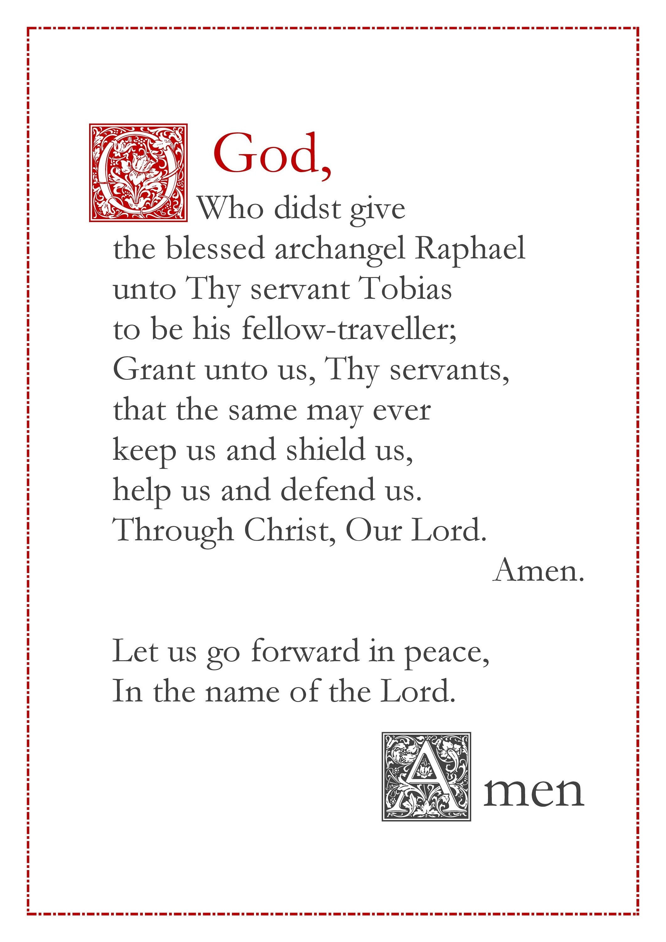 St Raphael Prayer - for Those Undertaking A Journey - Catholic Prayer ...