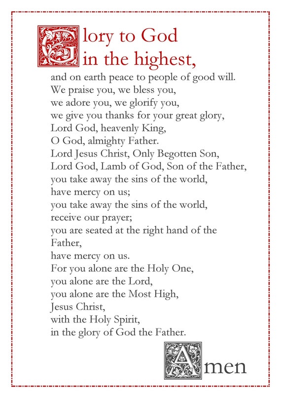 Glory To God Prayer Catholic