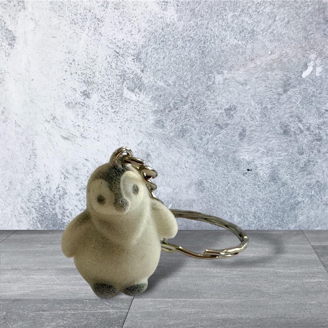 Flocked Mini Penguin - Novelty Key Ring - Etsy