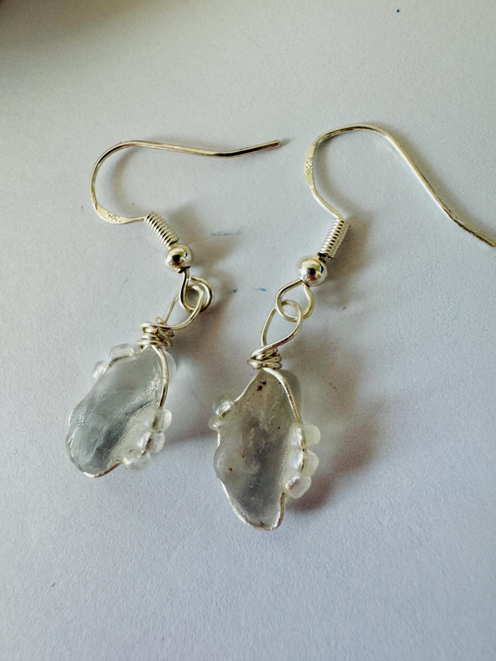 Welsh Sea Glass, Sea Gem Stones Hand Made, Beaded, Sterling Silver 925 ...