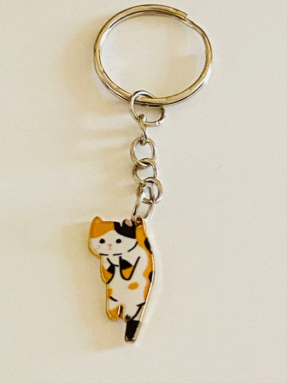 Mini Carrying Cat Metal & Enamel Novelty Key Ring | Etsy