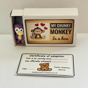 My Chunky Monkey in a Box Matchbox Mini Novelty Silly Gift - Etsy UK