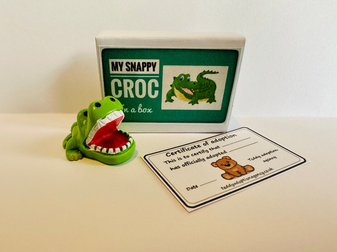 My Snappy Croc in a Box Crocodile With an Adoption - Etsy