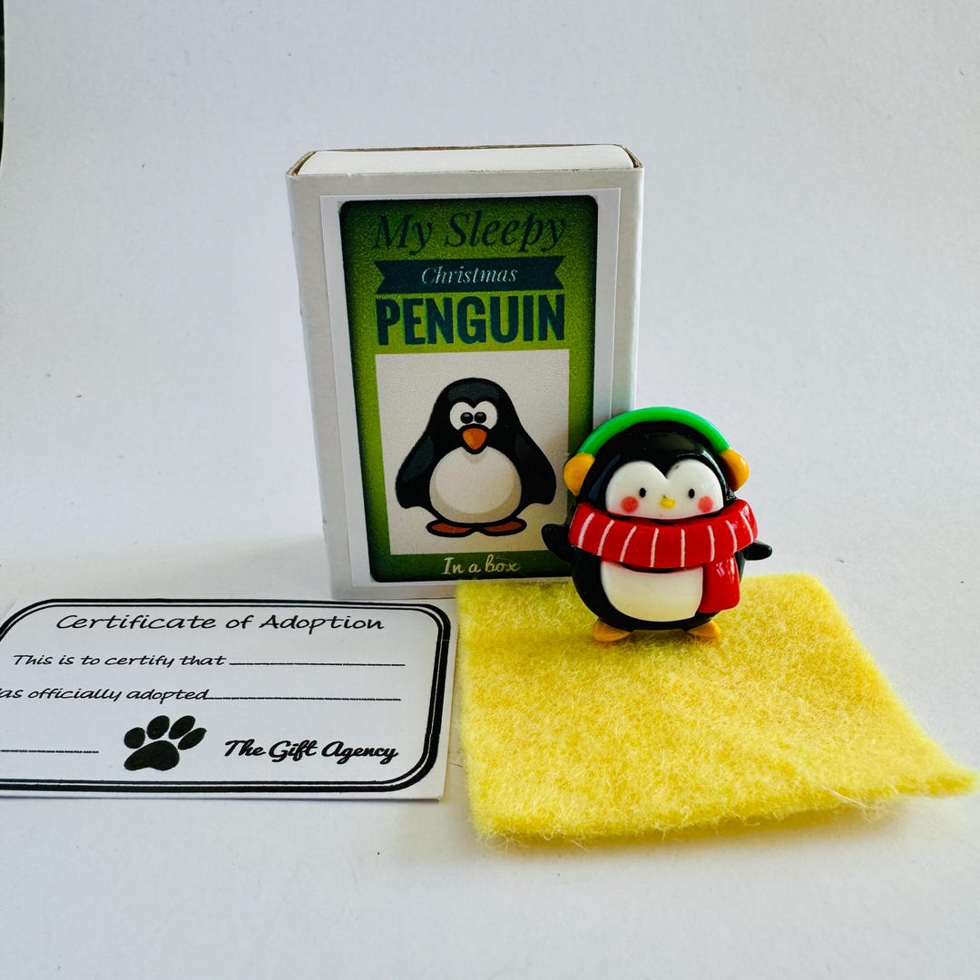 My Sleepy Christmas Penguin - Matchbox Small Novelty Silly Gift - Etsy