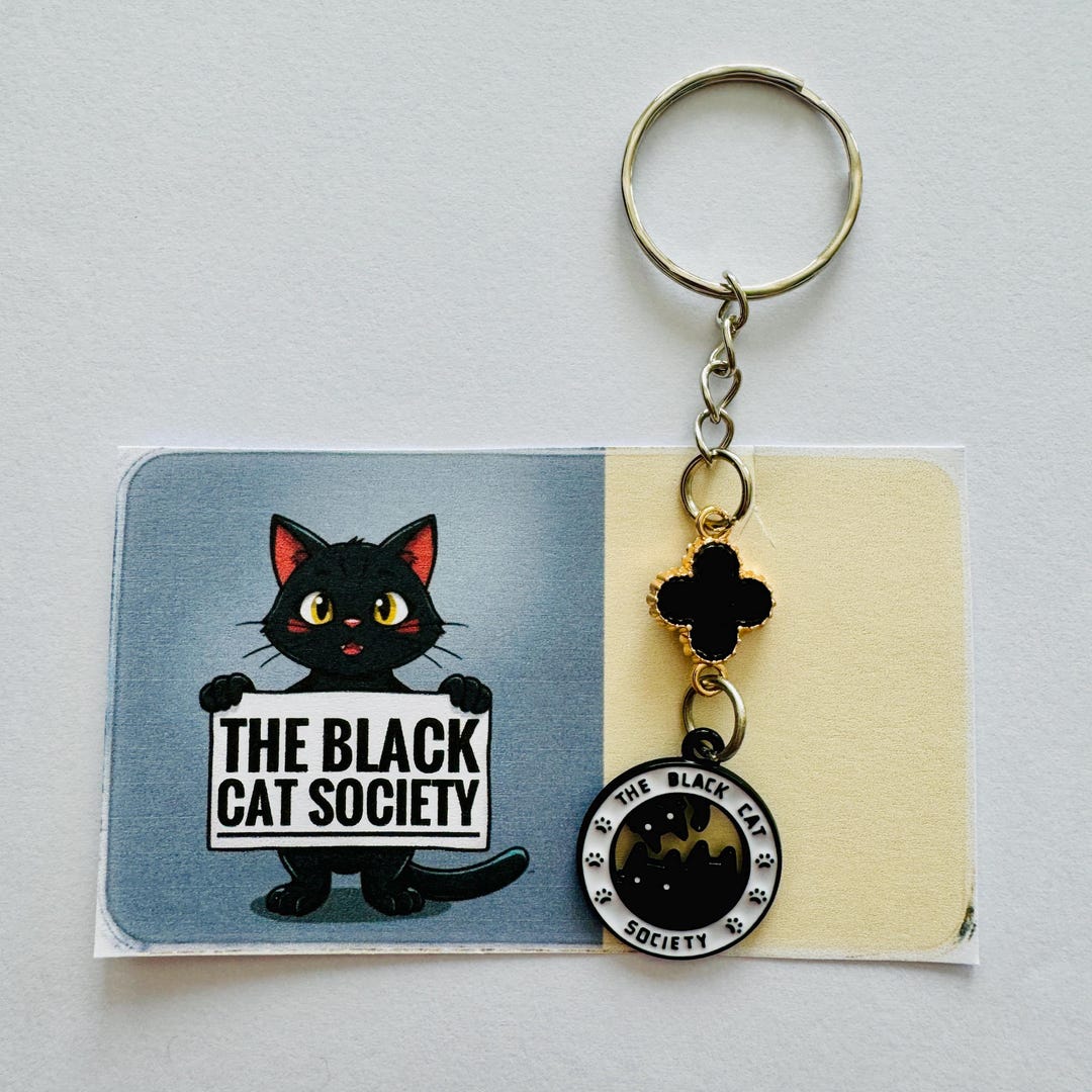 The Black Cat Society - Novelty Key Ring - Etsy