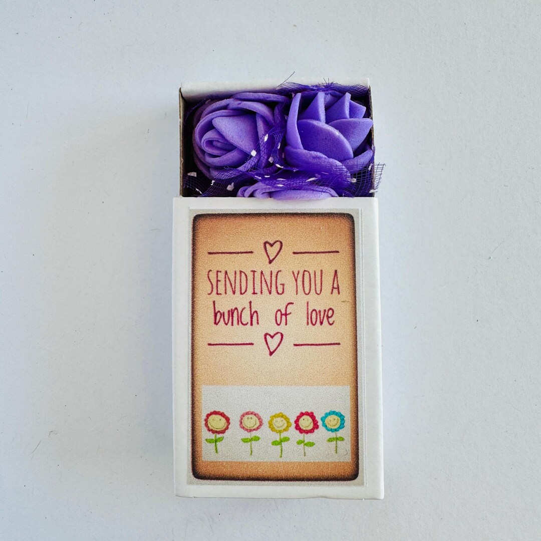 Sending You a Bunch of Love Foam Dark Purple Mini Flower Matchbox Mini ...