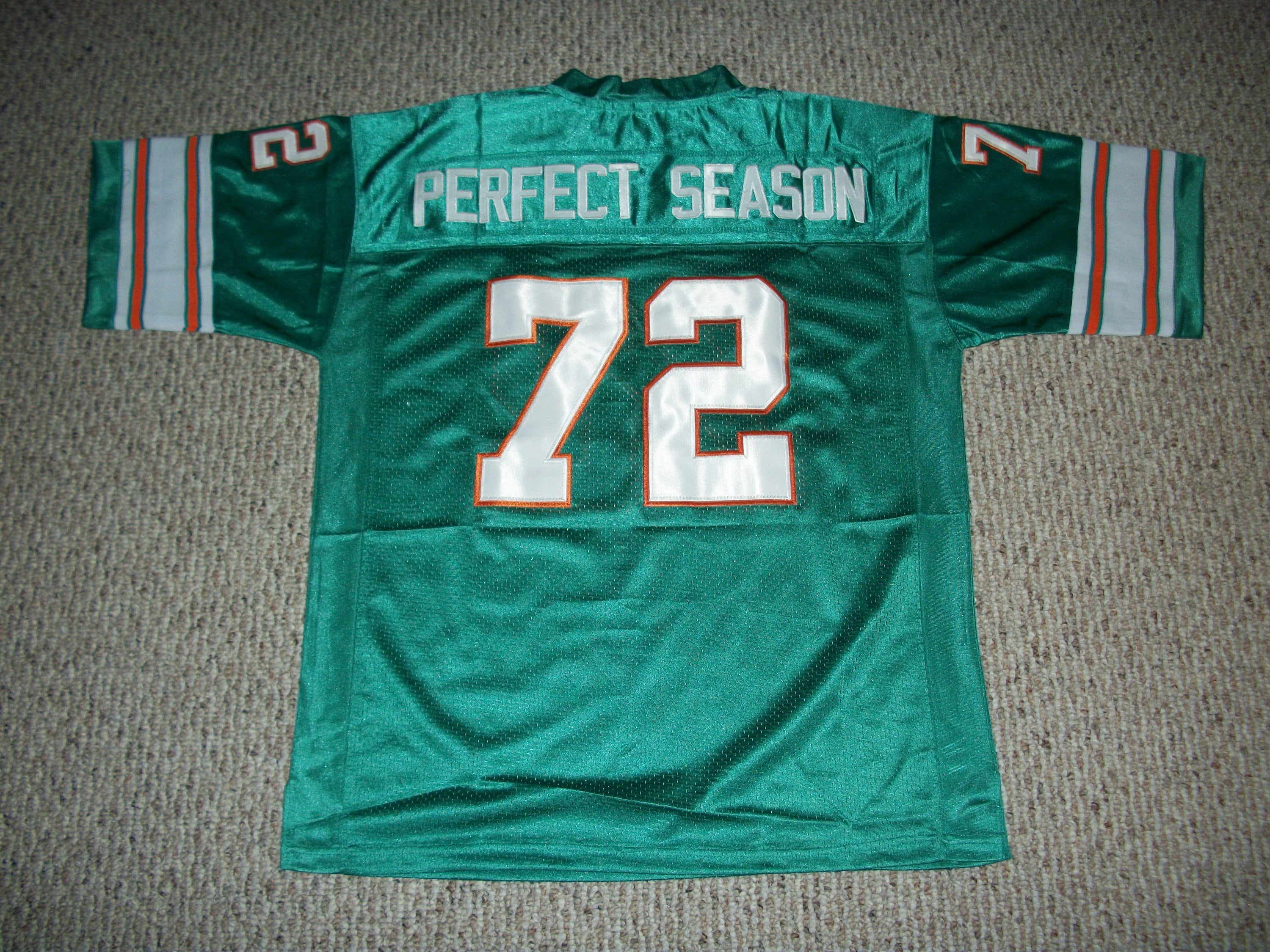 PERFECT SEASON Unsigned Custom Miami Teal Sewn New Football Jersey Size ...