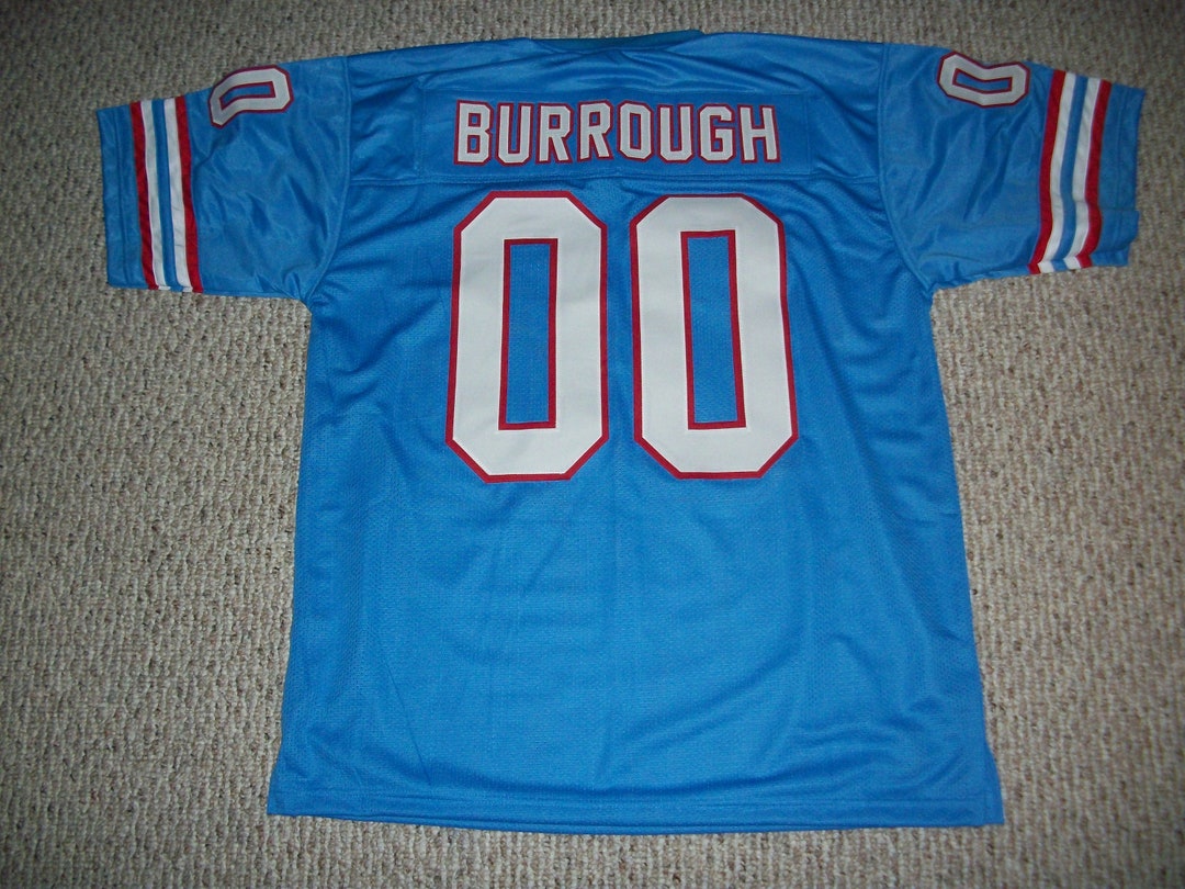KEN BURROUGH Houston Unsigned Custom Blue Sewn New Football Jersey ...