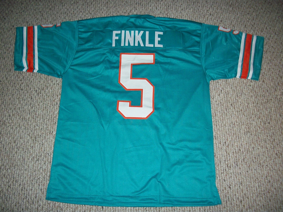 RAY FINKLE Miami Unsigned Custom Teal Sewn New Football Jersey Sizes S ...