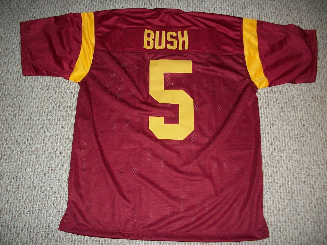 REGGIE BUSH Unsigned Custom College Red Sewn New Football Jersey Sizes ...