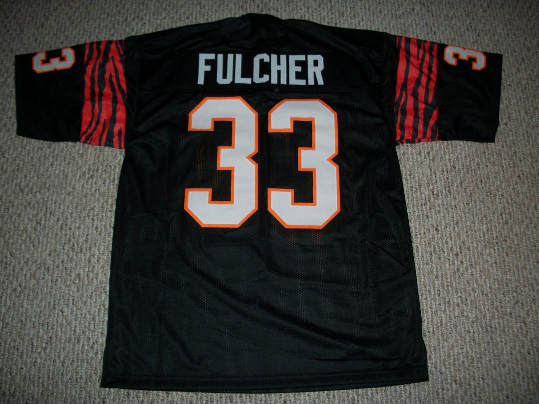 DAVID FULCHER Unsigned Custom Black Cincinnati Sewn Football Jersey ...