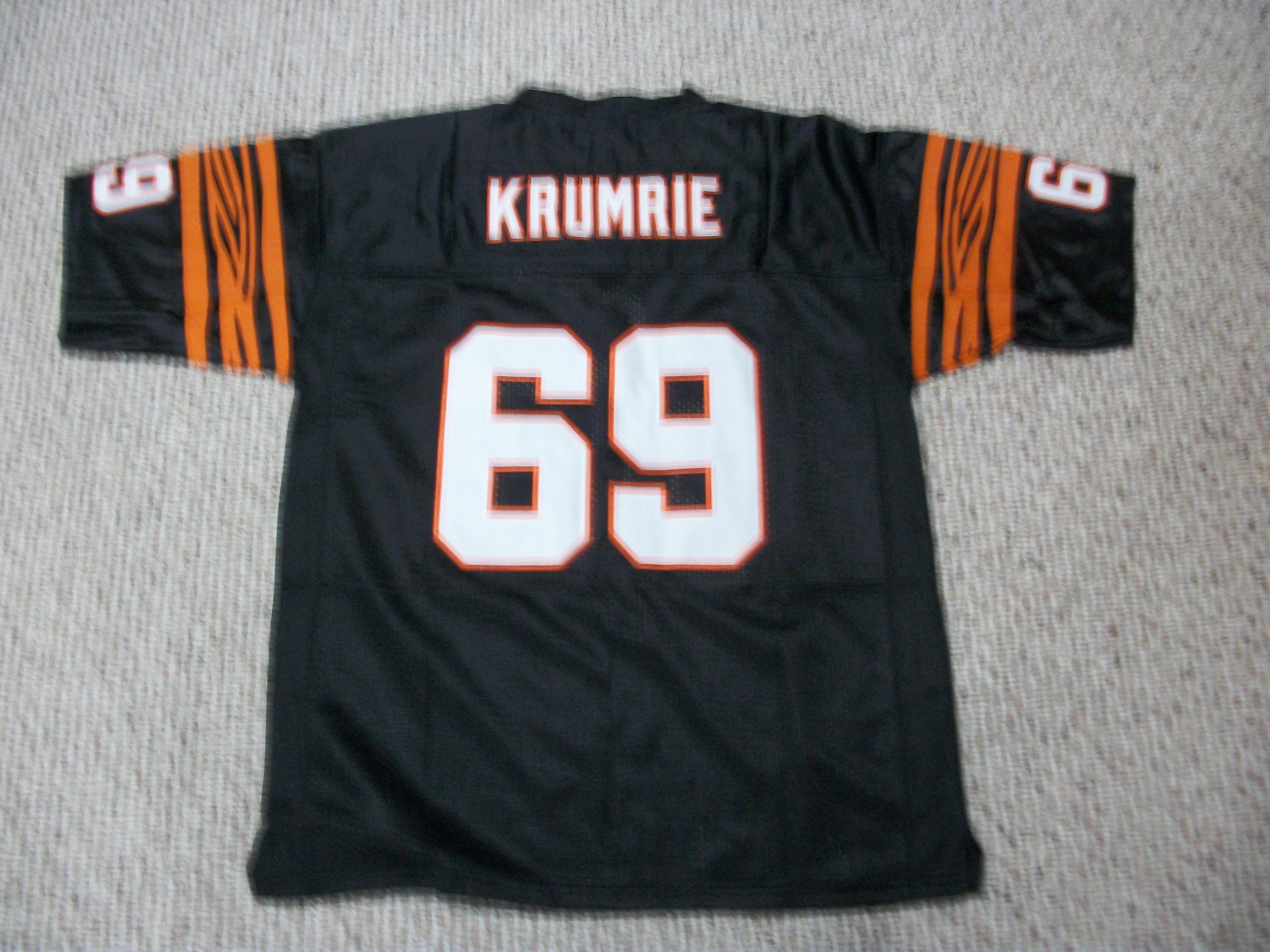 TIM KRUMRIE Unsigned Custom Black Cincinnati Sewn New Football Jersey ...