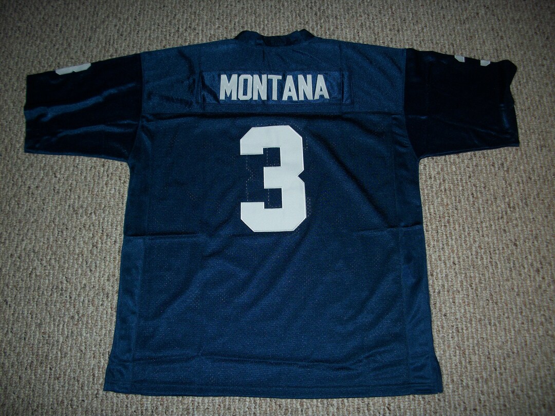 JOE MONTANA College Unsigned Custom Blue Sewn New Football Jersey Sizes ...