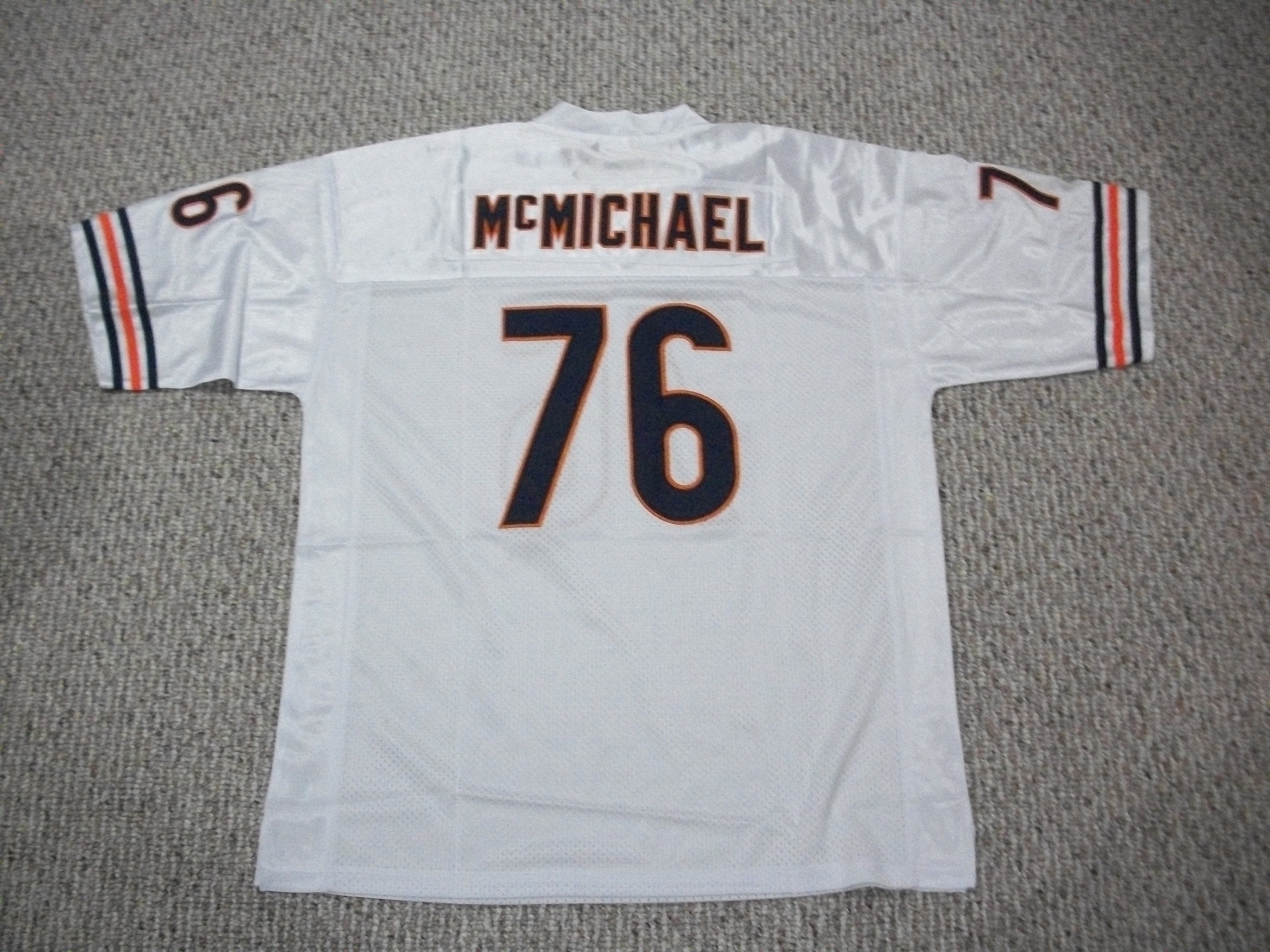 STEVE Mcmichael Chicago Unsigned Custom White Sewn New Football Jersey ...