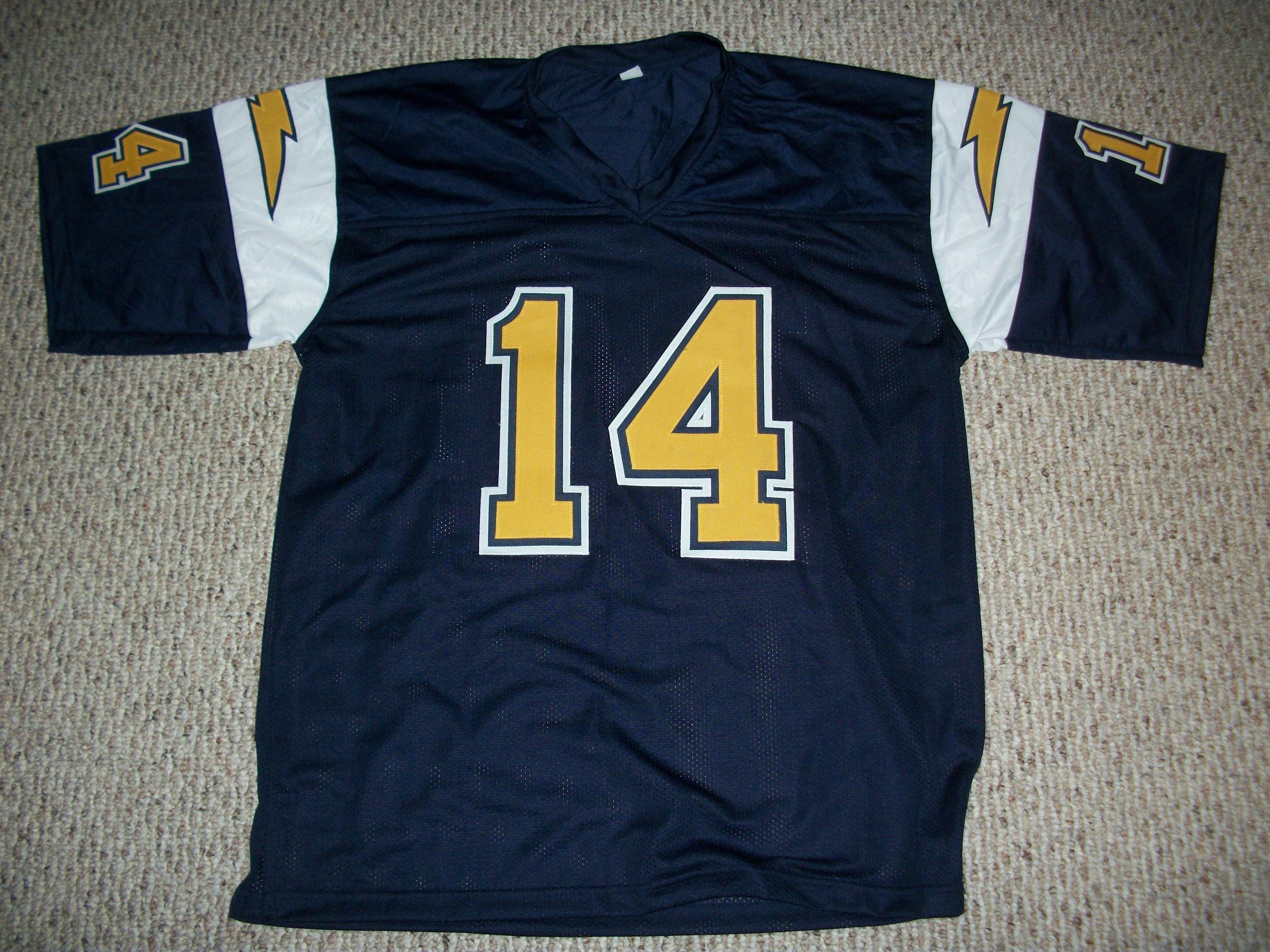DAN FOUTS Unsigned Custom San Diego Dark Blue Sewn New Football Jersey ...