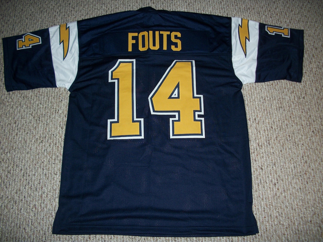 DAN FOUTS Unsigned Custom San Diego Dark Blue Sewn New Football Jersey ...