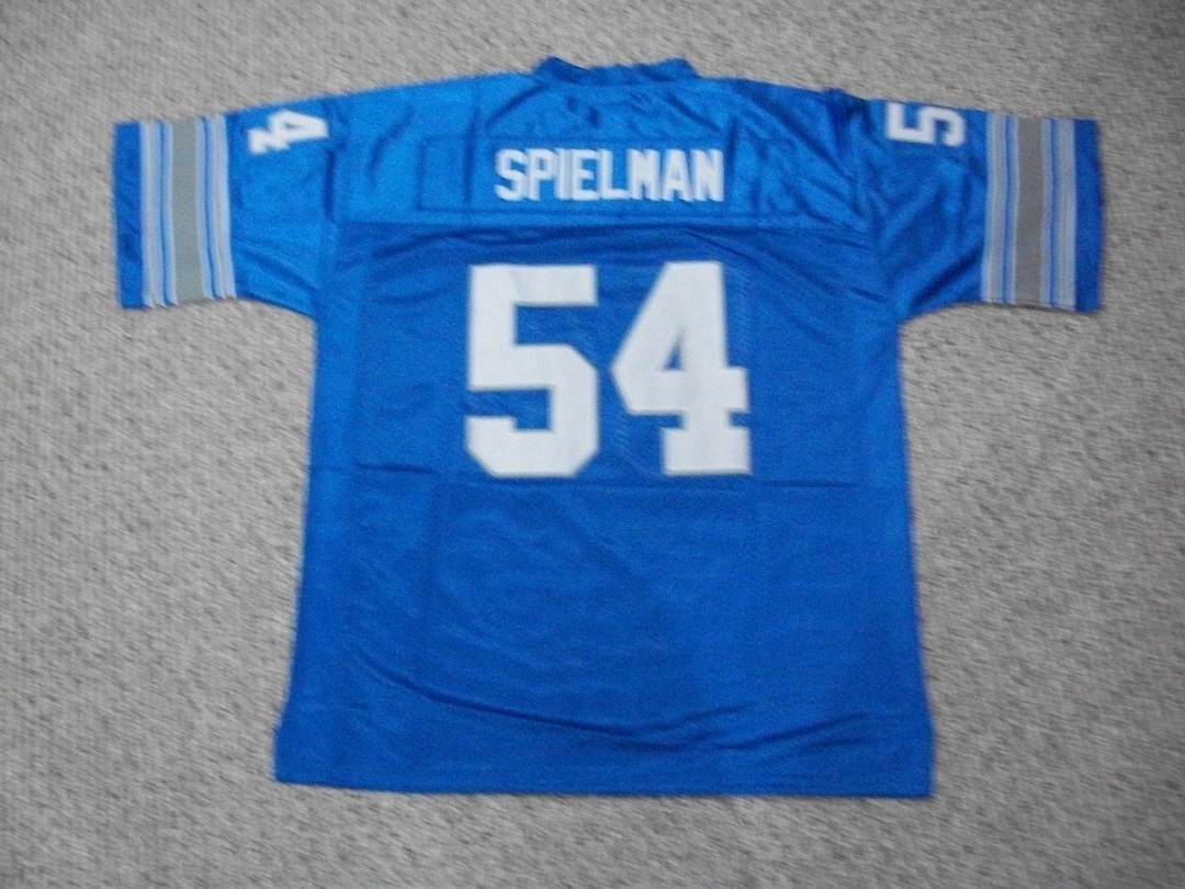 CHRIS SPIELMAN Unsigned Custom Detroit Blue Sewn New Football Jersey ...