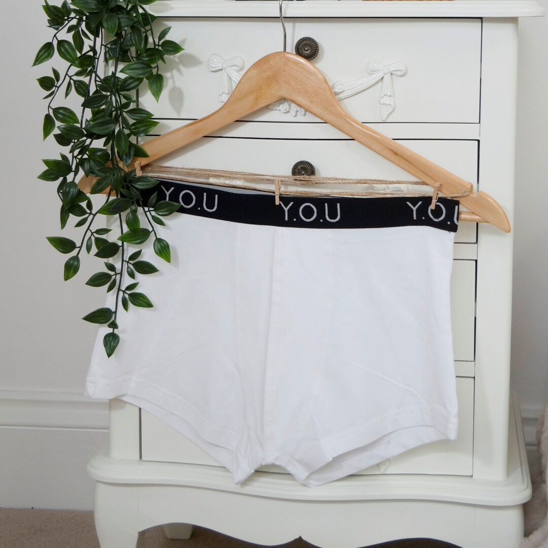 Men's White Cotton Boxers Sustainable Underwear - Etsy