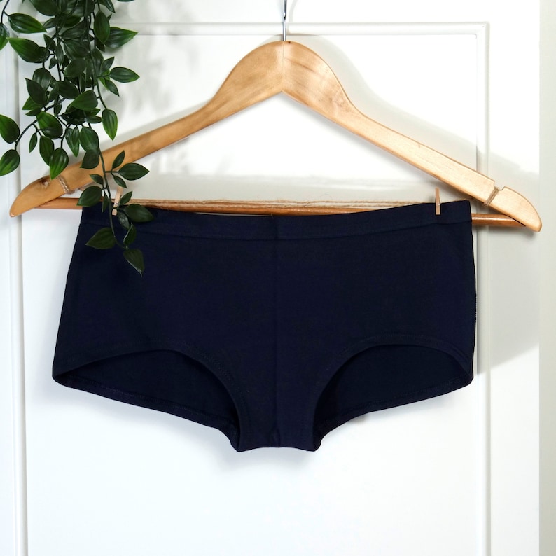 Organic Cotton Navy Blue Boy Shorts Sustainable Ladies Underwear More ...