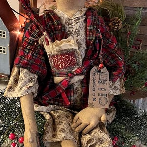 Christmas Carol Scrooge Primitive Folk Art Rustic Christmas Decoration ...