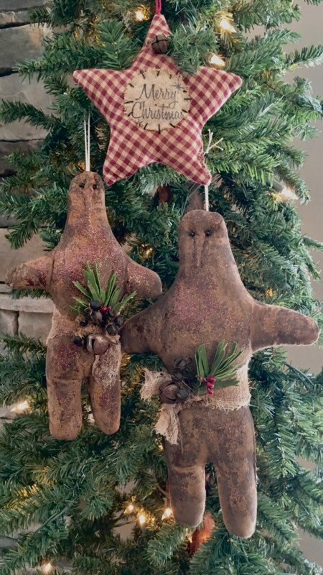 The Gingers Gingerbread Man Primitive Folk Art Christmas Decoration ...