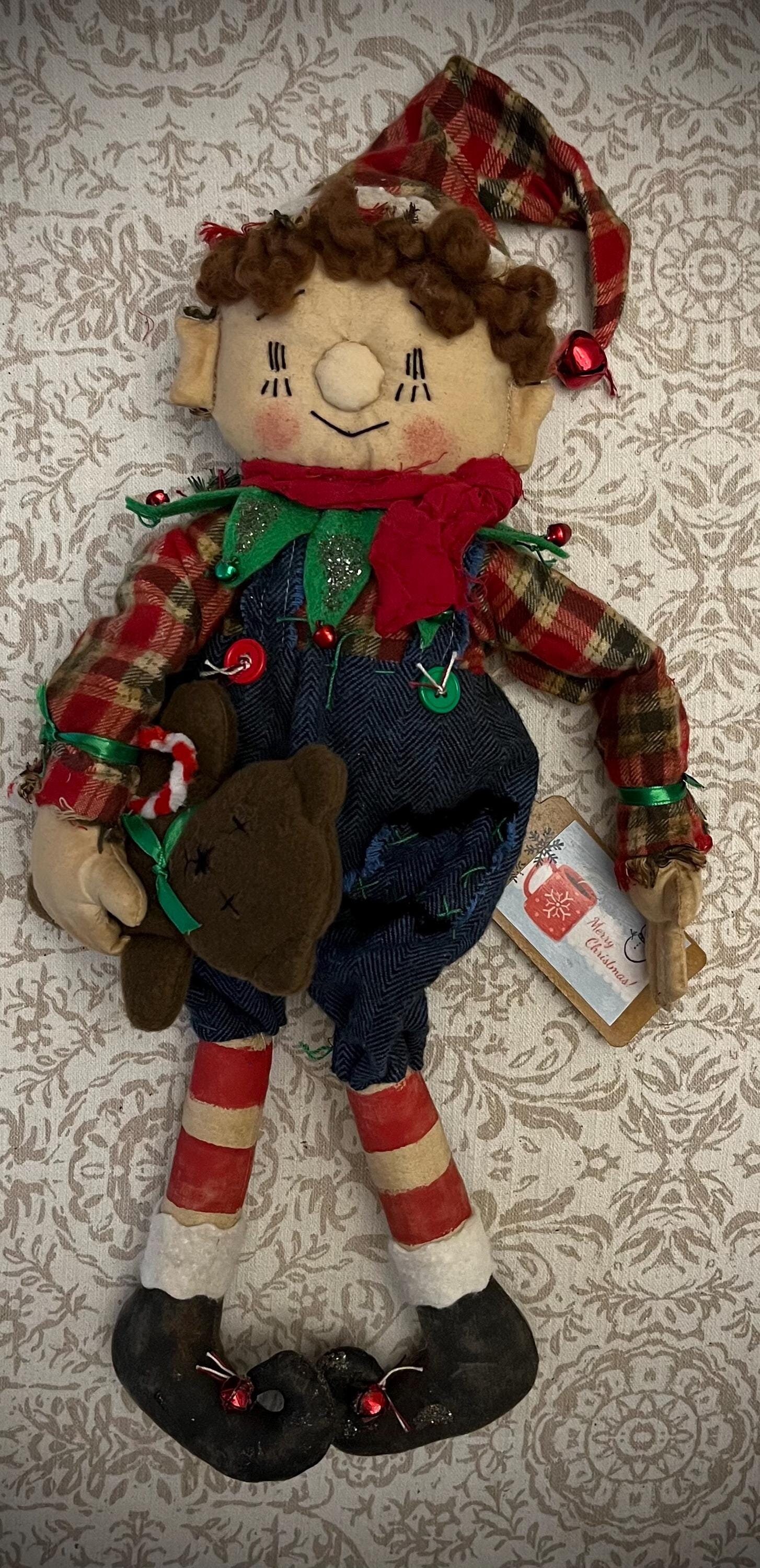 Twinkle Toes Elf Primitive Folk Art Plush Decoration Handmade - Etsy